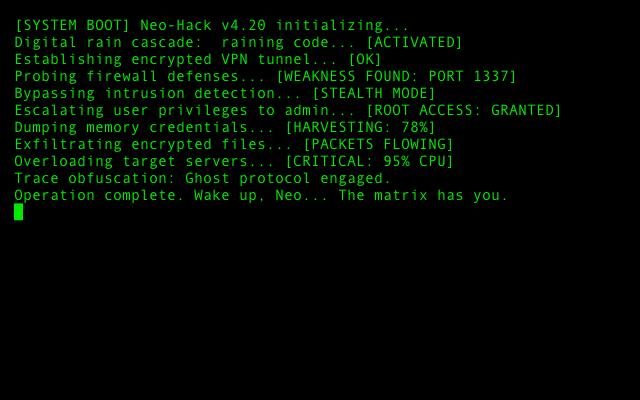 해커 터미널 - whitescreen.tv